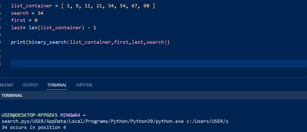 Write A Python Script To Perform Binary Search Star Mag